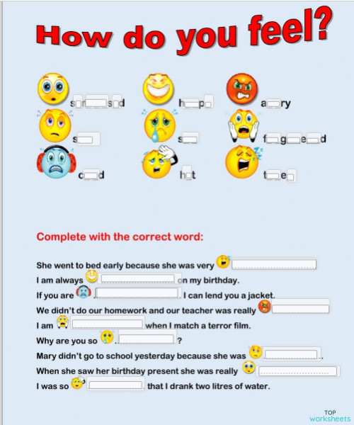 How do you feel?. Interactive worksheet | TopWorksheets