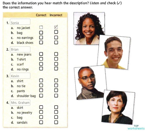 learn to listen clothes 2. Interactive worksheet | TopWorksheets