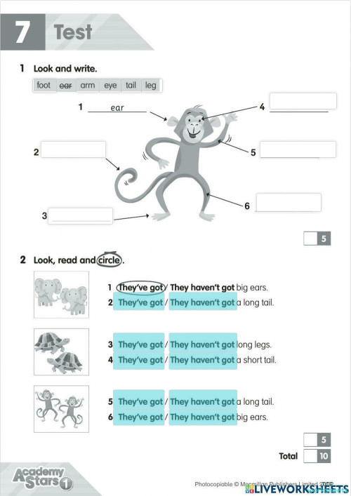 Academy Stars Unit 7 Test. Interactive worksheet | TopWorksheets