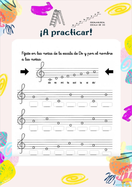 Notas musicales: fichas interactivas y ejercicios online | TopWorksheets