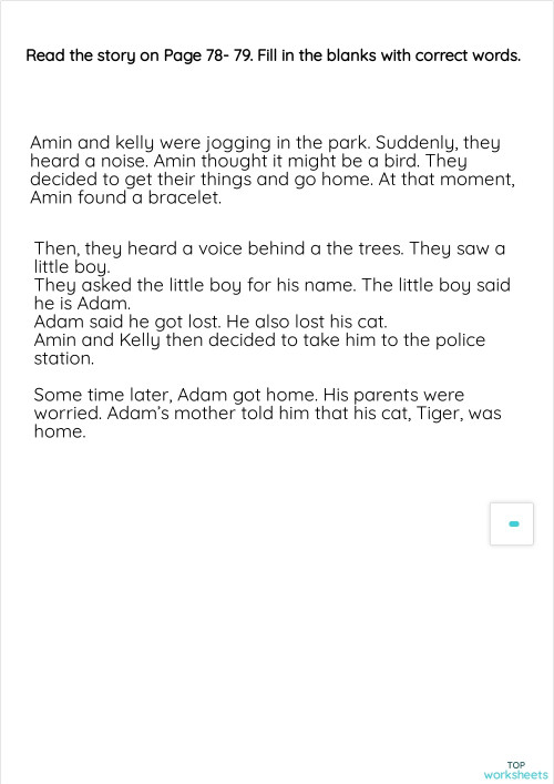 Level 1 - Unit 6 - Story - Extension Worksheet. Interactive worksheet ...