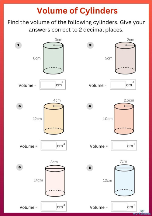 Volume: interactive worksheets and online exercises | TopWorksheets