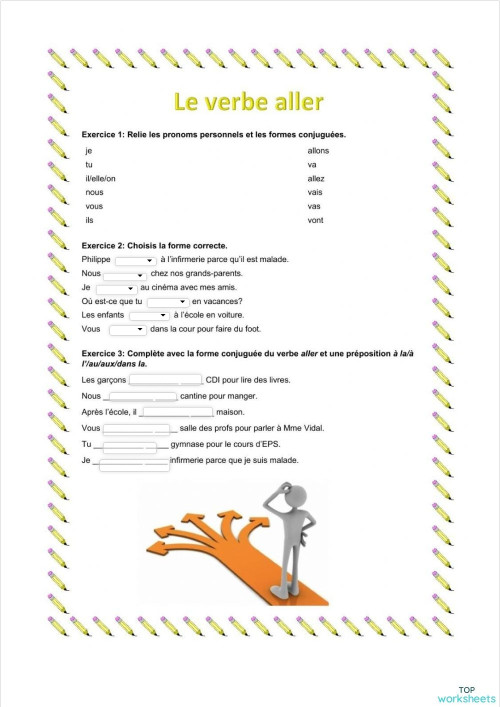 le verbe aller. Fiche interactive | TopWorksheets