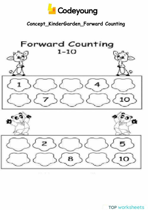 Counting forward. Interactive worksheet | TopWorksheets