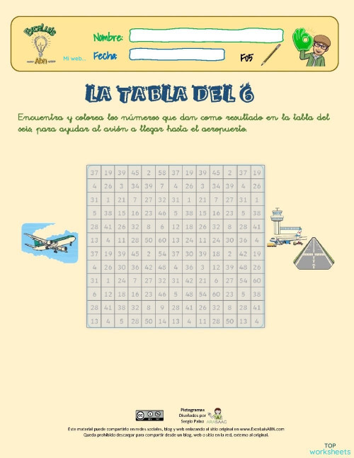 Laberinto de la tabla del 6.. Ficha interactiva | TopWorksheets