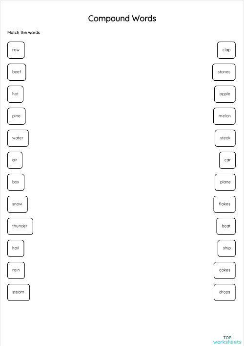 Compound Words. Interactive worksheet | TopWorksheets