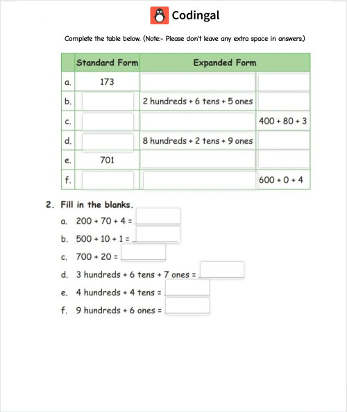 M_G02M03L15_WA02_Standard and expanded forms. Interactive worksheet | TopWorksheets