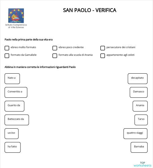LA PASQUA CRISTIANA.. Interactive worksheet | TopWorksheets