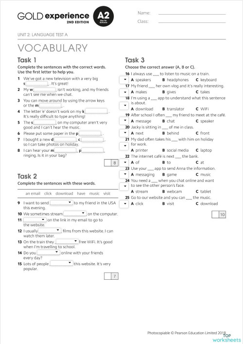 Lesson 6 - Unit Tests. Interactive worksheet | TopWorksheets