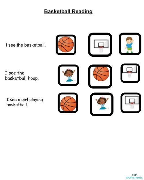 Basketball Reading. Interactive worksheet | TopWorksheets