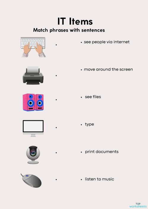 IT-Items Secondary 3. Interactive worksheet | TopWorksheets
