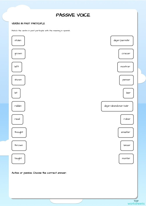 PASSIVE VOICE. Interactive worksheet | TopWorksheets
