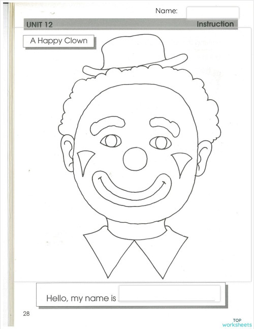 Unit 12 A Happy Clown. Interactive worksheet | TopWorksheets