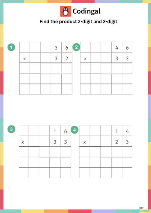 M_G04M04L09_WA01_Long multiplication of 2digits and 3 digits. Interactive worksheet | TopWorksheets