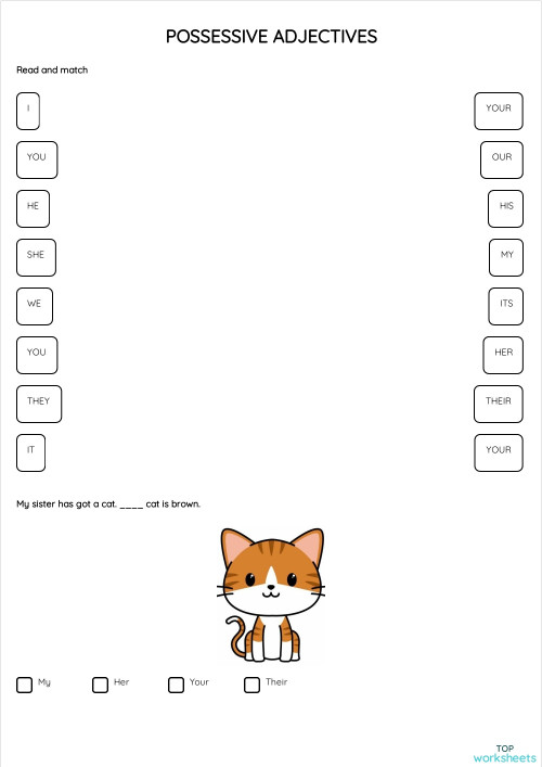 Possessive Adjectives Free Printables Grade 1 English - Otosection Possessive Adjectives Free Printables Grade 1 English - Otosection