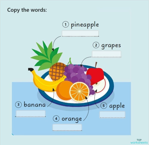 5 words a day fruit. Interactive worksheet | TopWorksheets