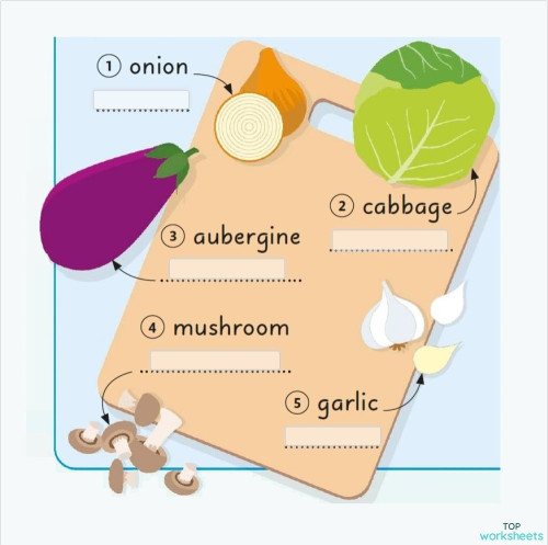 5 words a day vegetables 2. Interactive worksheet | TopWorksheets