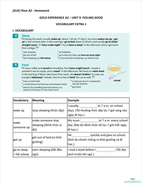 Lesson 30 - Vocabulary Extra. Interactive worksheet | TopWorksheets