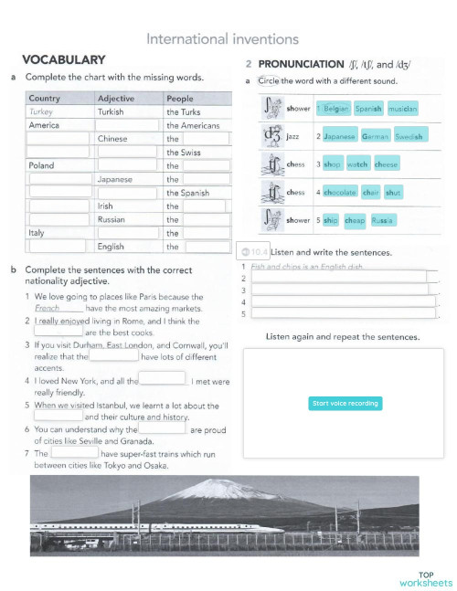 INTERNATIONAL INVENTIONS-THIRD TERM-ACT 2. Interactive worksheet | TopWorksheets