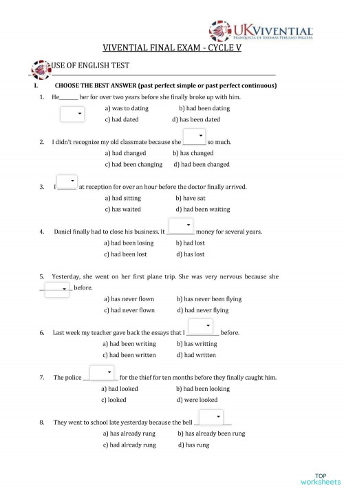 FINAL EXAM BASIC 5. Ficha interactiva | TopWorksheets