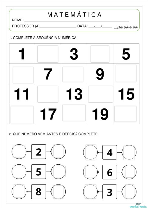 Números e operações: fichas interativas e exercícios online | TopWorksheets