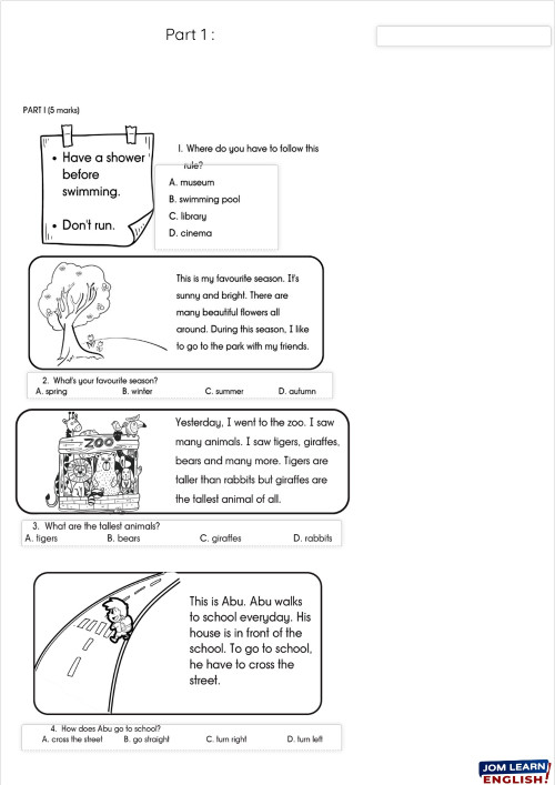 UASA Year 3 - Set 1. Interactive worksheet | TopWorksheets