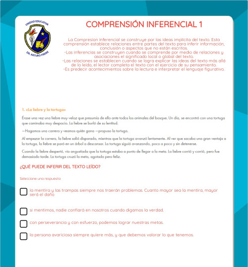 COMPRENSIÓN INFERENCIAL 1. Ficha interactiva | TopWorksheets