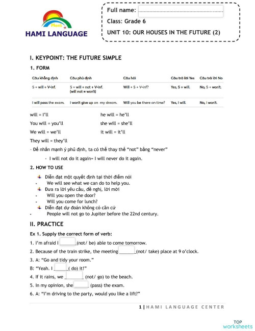 GRADE 6 _ UNIT 10.2. Interactive worksheet | TopWorksheets