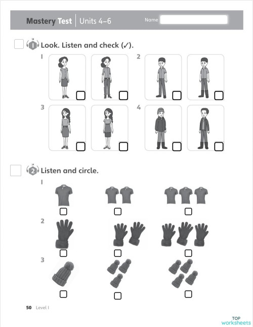 Mastery Test Unit 4-6 Big English 1. Interactive worksheet | TopWorksheets