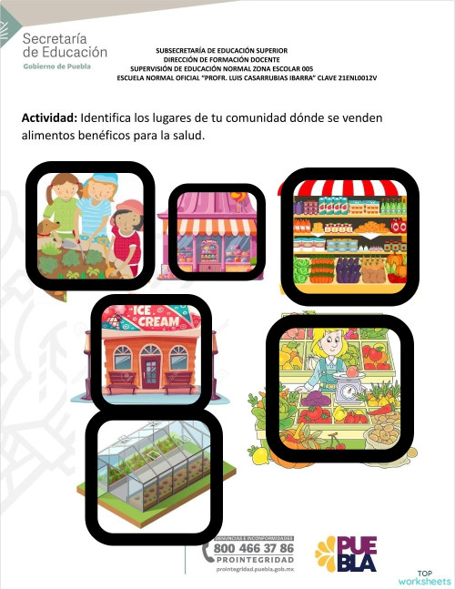 Lugares de mi comunidad. Ficha interactiva | TopWorksheets