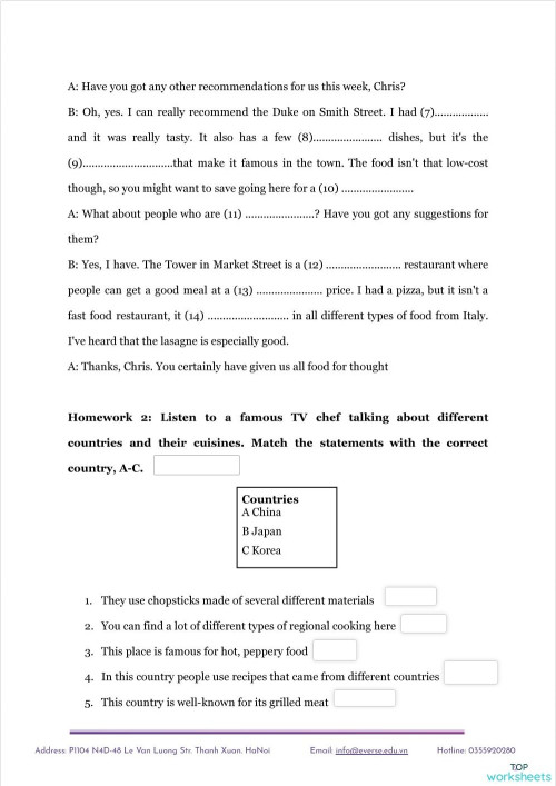 B2 Listening Exam. Interactive worksheet | TopWorksheets