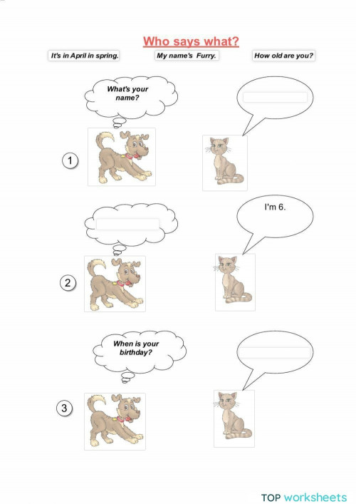 Who says what. Interactive worksheet | TopWorksheets