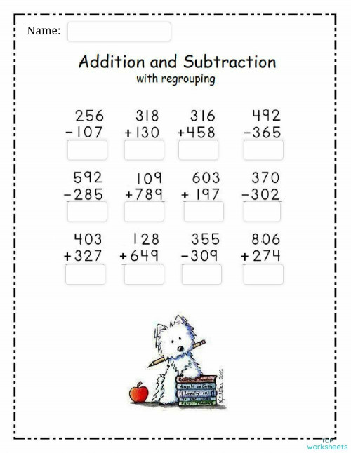 Year 3 Addition and Subtraction. Interactive worksheet | TopWorksheets