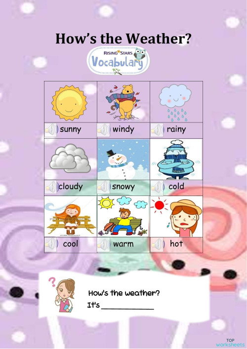 How's the weather. Interactive worksheet | TopWorksheets