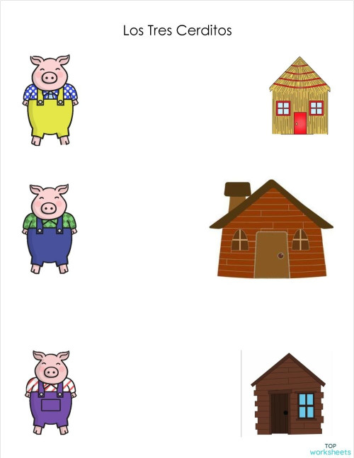 LOS TRES CERDITOS. Ficha interactiva | TopWorksheets