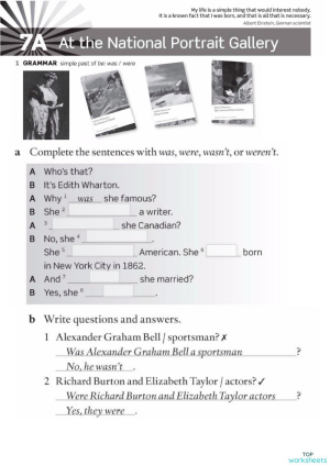 At the national gallery. Interactive worksheet | TopWorksheets
