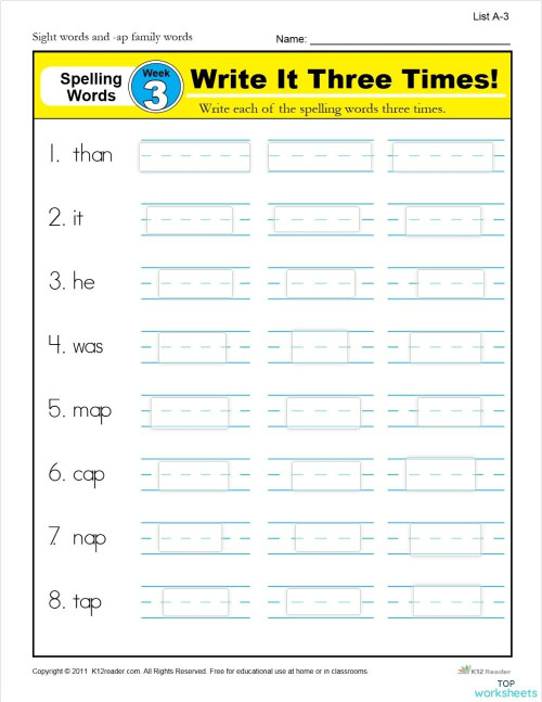 Spelling: interactive worksheets and online exercises | TopWorksheets