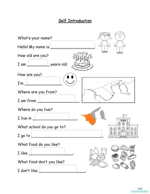YEAR 1 SELF INTRODUCTION WEEK 2. Interactive worksheet | TopWorksheets