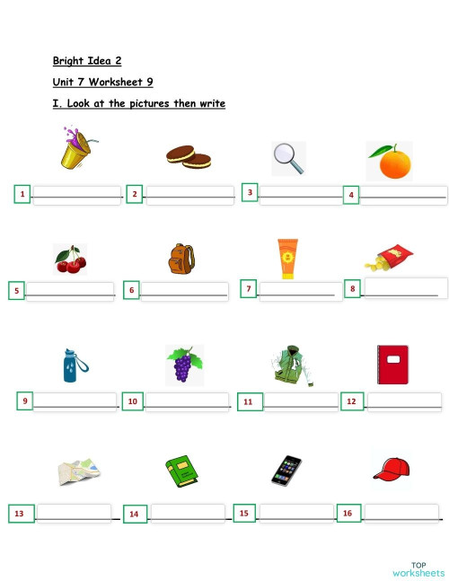 Bright Idea 2 Unit 7 Worksheet 9. Interactive worksheet | TopWorksheets