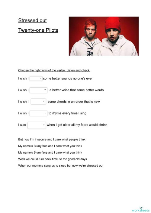 Stressed out. Interactive worksheet | TopWorksheets