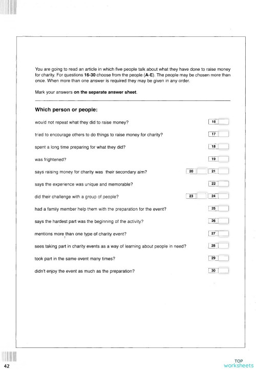 PART 3- FINAL EXAM B2. Interactive worksheet | TopWorksheets