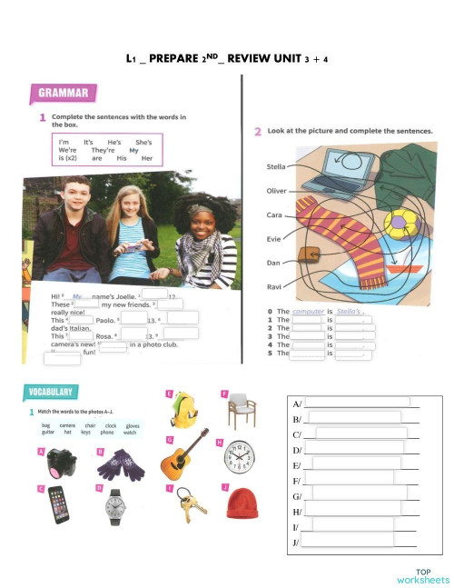 L1_PREPARE 2ND_UNIT 3 + 4. Interactive worksheet | TopWorksheets