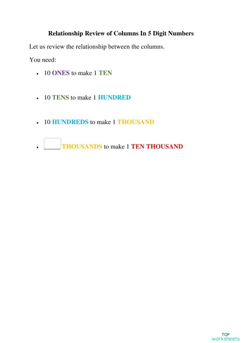 Natural numbers: interactive worksheets and online exercises ...