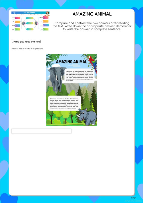AMAZING ANIMAL. Interactive worksheet | TopWorksheets