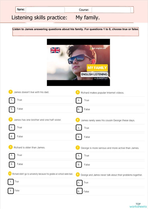 Ask and give personal information - Listening. Interactive worksheet ...