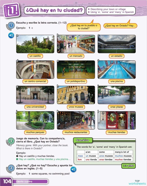 Mi insti 104. Ficha interactiva | TopWorksheets