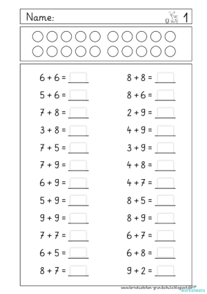 Suma hasta el 20. Ficha interactiva | TopWorksheets