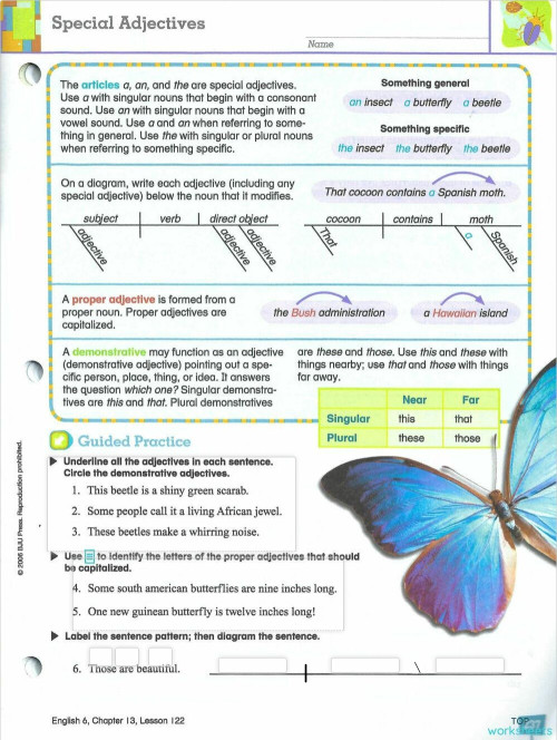 Lesson 122 Special Adjectives Pg 237. Interactive worksheet | TopWorksheets