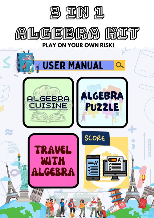 3 IN 1 ALGEBRA KIT. Interactive worksheet | TopWorksheets