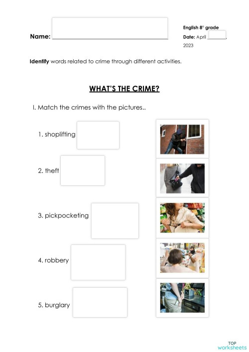 DAD CRIME 2. Interactive worksheet | TopWorksheets